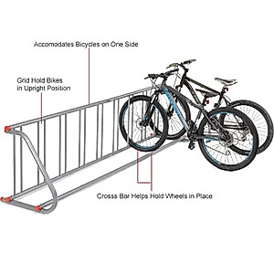 Global Industrial 111" L All-Steel Grid Rack, 9 Bikes, Powder Coated Steel