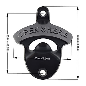 HAIICEN 5PCS Black Magnetic Beer Bottle Opener Wall Mounted Bottle Cap Opener with Magnets Embedded