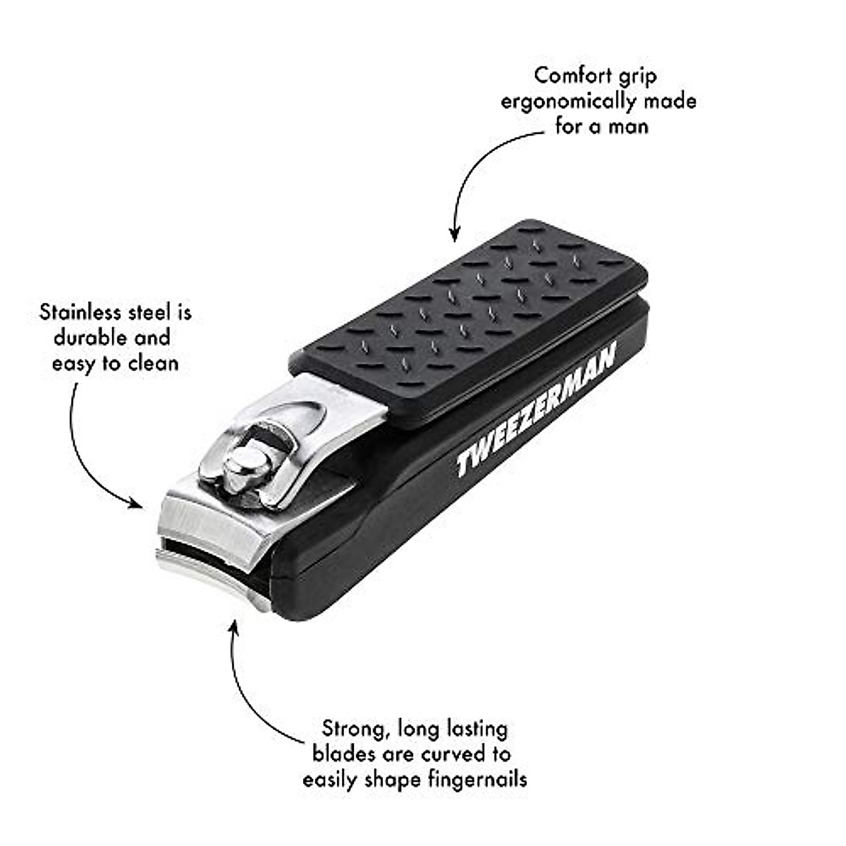 Tweezerman Precision Grip Fingernail Clipper, Black