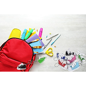 The Dreidel Company Sneaker Keychain, Cloth Material Shoe with Key Chain, Assorted Colors (6-Pack)