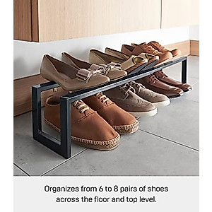 Yamazaki Expandable Home Adjustable, Small | Steel | Shoe Rack, Single, Black