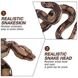 Amosfun High Simulation Python Model Toy Big Realistic Snake Halloween Tricky Creepy Prank Scary Snake Toy