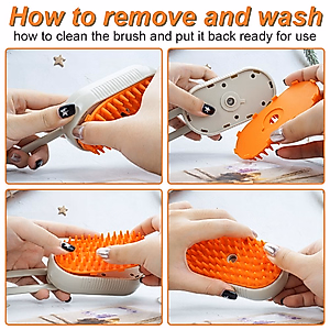 Cat Steam Brush for Shedding - 2025 New Cat Grooming Brush With Steam, Rechargeable Steam Pet Brush for Dogs and Cat,Anti-Static Steam Pet Brush,Massage, Cleaning, Shedding & Combing All In One