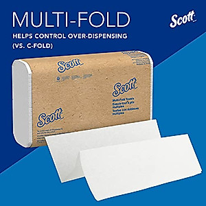 Scott® Multifold Paper Towels (03650), with Absorbency Pockets™, 9.2" x 9.4" sheets, White, Compact Case for Easy Storage, (250 Sheets/Pack, 12 Packs/Case, 3,000 Sheets/Case)