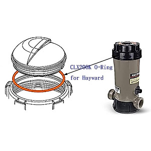 CLX200K O-Ring for Hayward Pool Chlorinator Chemical Feeder Lid CL200 & CL220 (8-Pcs)