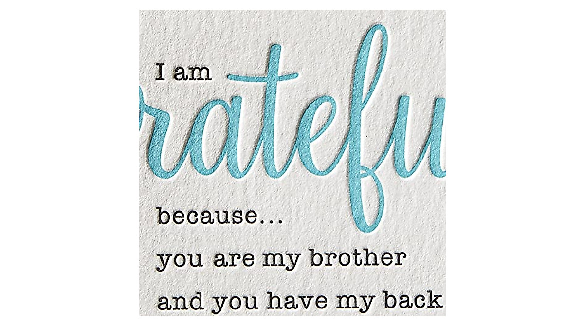 NIQUEA.D Happy Birthday Card for Brother - Grateful Letter Press