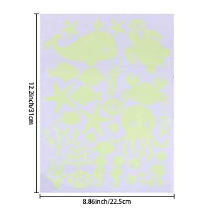 BENBO Sea Fish Wall Stickers Glow in The Dark Ocean Decal Decorations Peel DIY Wall Stickers for Kids Girls Bedroom Home Nursery Room Wall Mural Decor