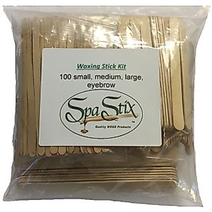 Perfect Stix Waxing Kit - 400 Waxing Stick Applicator Kit (Pack of 100 Large, 100 Medium, 100 Small, 100 Eyebrow)