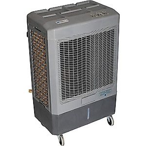 Portable Swamp Coolers - 5300 CFM MC61M Evaporative Air Cooler with 3-Speed Fan - Water Cooler Fan 1600 Sq. ft. Coverage High Velocity Outdoor Cooling Fan Swamp Cooler by Hessaire - Gray