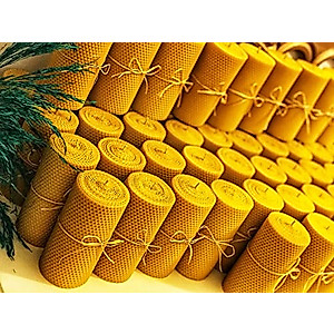 Mia Candles | Beeswax Pillar Candle 3"x 6" | Unscented Candles, Handmade, All Natural, 0 Pure Beeswax Candles for Home | No Chemicals, No Additives, No Petroleum | Home Decoration | Relaxing