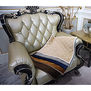 HAOMAIJIA Sofa Armrest Cover, Recliner Chair Arm Cover,Armchair Slipcover Nonslip Quilted Furniture Protector for Leather Sofa Couch (ALatte, 20 x24 Inches Sofa Armrest Cover-2 Pieces)