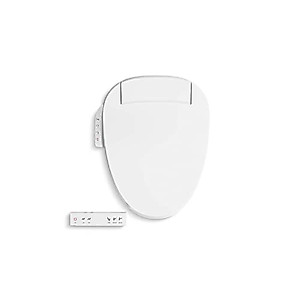 KOHLER 27142-CR-0 PureWash E700 Elongated Heated Bidet Toilet Seat with Remote Control, Bidet Warm Water, Adjustable Bidet Sprayer for Existing Toilets, White
