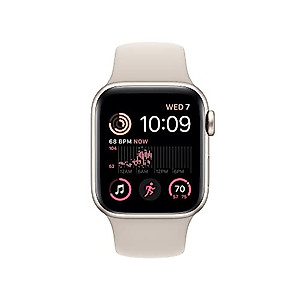 Apple Watch SE (2nd Gen) [GPS 40mm] Smart Watch w/Starlight Aluminum Case & Starlight Sport Band - S/M. Fitness & Sleep Tracker, Crash Detection, Heart Rate Monitor, Retina Display, Water Resistant