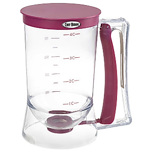 Chef Buddy Batter Dispenser, 4-Cup, Purple, Durable Plastic