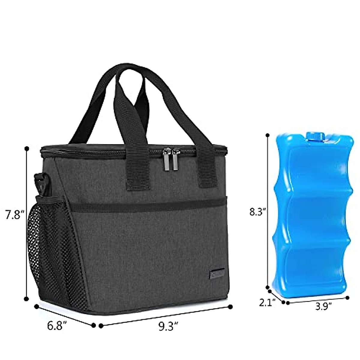 Yarwo Breast Milk Cooler Bag with Ice Pack for 6 Bottles up to 9 Ounce, Insulated Baby Bottles Tote Bag for Breastfeeding Mothers on The go,Black