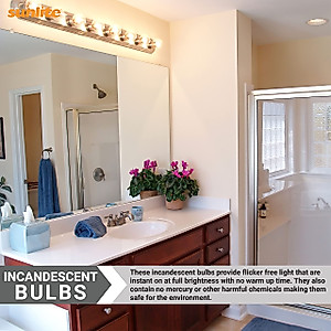 Sunlite G16.5 Incandescent Clear Globe Light Bulb, 15 Watts, 105 Lumens, 120 Volts, Candelabra E12 Screw Base, Title-20 Compliant, 2600K Warm White, 12 Pack