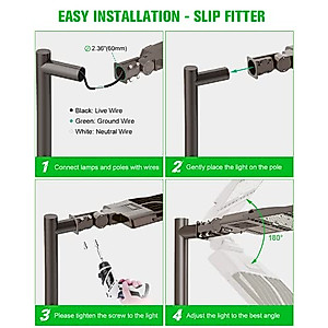 LED Parking Lot Light 150W Adjustable w/ Photocell Slip Fitter 21000lm 5000K Commercial Shoebox Pole Lighting Dusk to Dawn Light Outdoor Flood Security Lamp for Street Area Stadium Roadway, DLC Listed