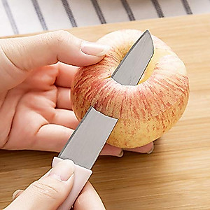 Stainless Steel Knife & Peeler Set,Knife Set with Sheath Covers and Peeler Set - kitchen Chef Chef's Paring Set(3 Knives and 1 Peeler) (Green)