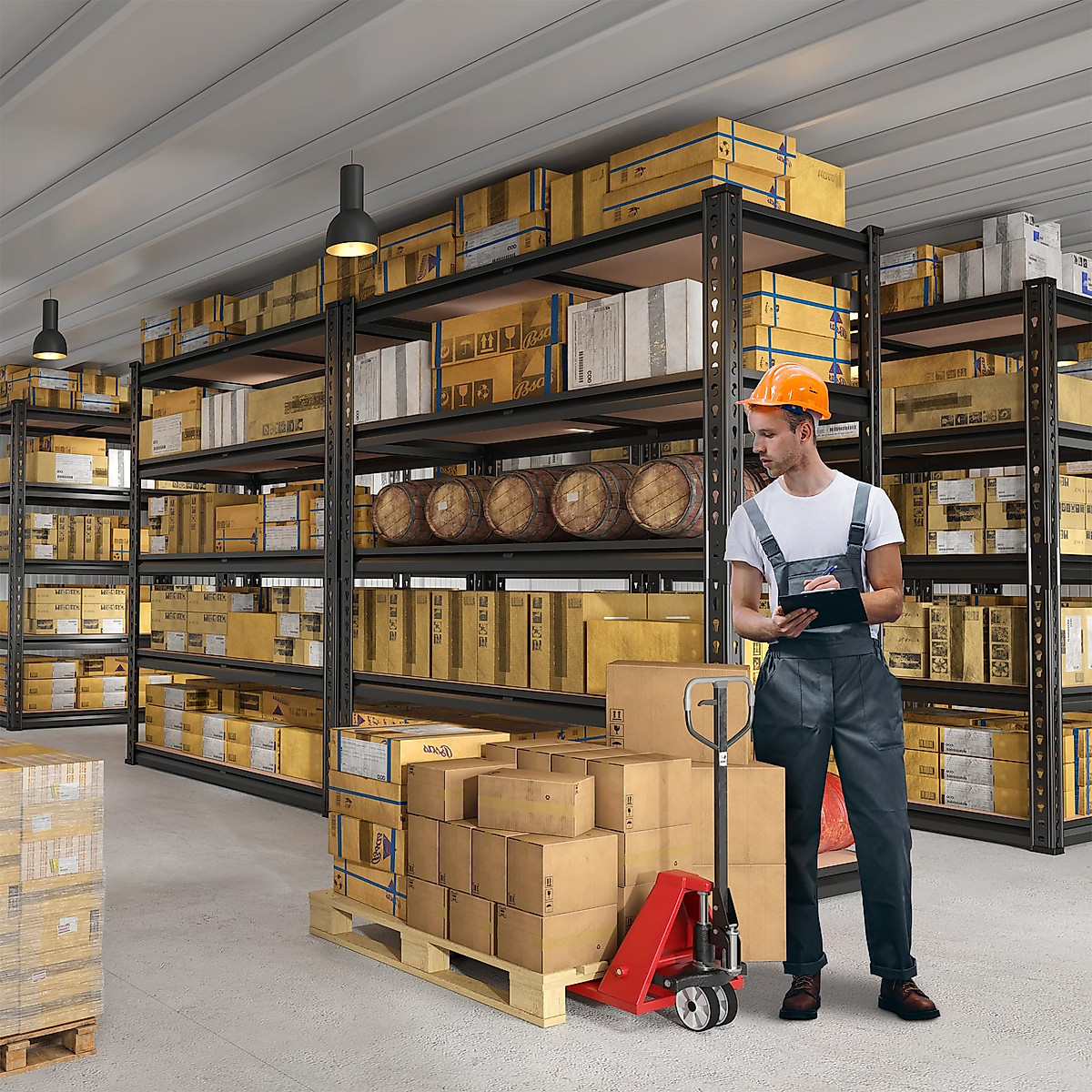 REIBII 2000LBS Garage Shelving Heavy Duty 72''H Storage Shelves 5 Tier Metal Shelves, Adjustable Metal Shelving Unit for Basement Pantry 35.5" W x72 H x 15.8" D, 2Pack