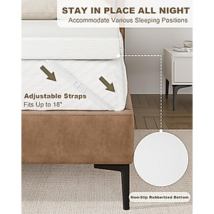 Zenzy 4" Twin Extra Long Firm Memory Foam Mattress Topper, [Removable] [Washable] Cover and [Adjustable] Straps, CertiPUR-US Certified Firm Mattress Topper Twin XL for College Dorm- White