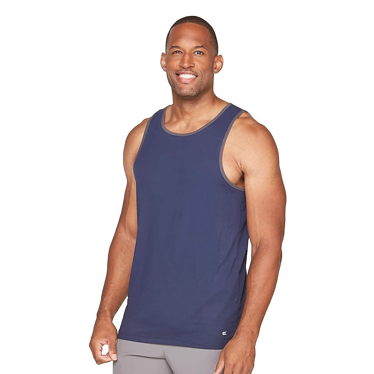 Colosseum Active Men's Performance Four Way Stretch Weight Lifting Tank Top (Navy, Small)