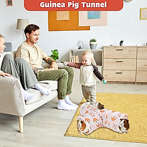 YUEPET 5.9" Guinea Pig Tunnels & Tubes Collapsible Pet 3 Way Play Tunnel Toys Small Animal Hideout Hideaway for Guinea Pig Chinchilla Ferret Hamster Rat(White)