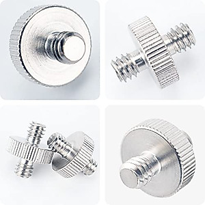 Camera Screws Kit, PAMOWO 16Pcs Tripod Mount Screw Adapter 1/4" to 1/4" Threaded Ring Screw Converter Pack, 1/4" to 3/8" Nut for DSLR Camera/Tripod/Monopod/Ballhead/Flash Light/Quick Release Plate