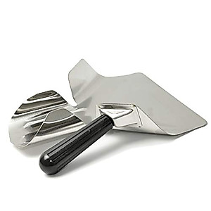 QJFCare Stainless Steel French Fry Bagger Scoop Chip Popcorn Bagger Ice Candy Snacks Desserts Scooper with Removable Handle - Right Hand