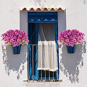 Avicill Artificial Flowers Outdoor 12 Bundles UV Resistant Fake Flowers for Outside No Fade Faux Plastic Greenery Shrubs Garden Porch Window Box Decorating, Purple