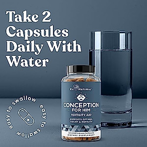 Conception For Him – Fertility Supplements for Men, Male Fertility Booster & Prenatal – Optimal Sperm Count, Motility Strength – Ashwagandha, Folate Folic Acid,Magnesium & Zinc – 60 Veg Soft Capsules