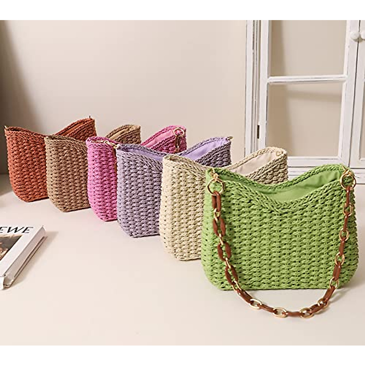 Straw Beach Bag Tote Bag Women Cute Hobo Bag Satchel Bag Crossbody Bags Straw Travel Bag Tote Handbag 2023