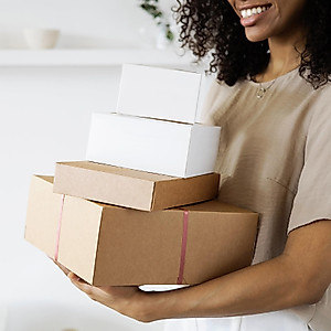 Famagic 12Pack 7x5x2 Small Mailing Boxes - Brown Shipping Boxes for Small Business, Corrugated Cardboard Mailer Boxes for Packaging, Bulk