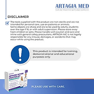 Advanced Practice Kit for Medical Students (35 Pcs) – Latest Generation of Most Complete Model, Including: Tool Kit with Variety of Suture Threads, 3 Top Quality Suture Pads (Education Only)