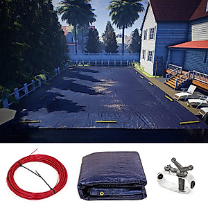 ColourTree 16’ x 32' Premium Rectangle Blue Winter Swimming Pool Cover Tarp Safety Heavy Duty, Waterproof, UV Resistant (Cover Size: 20' x 36'/ 4 ft.Overlap) ◆We Customize Size◆