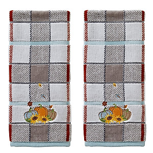 SKL Home Harvest Pumpkins Hand Towel, Plaid Small