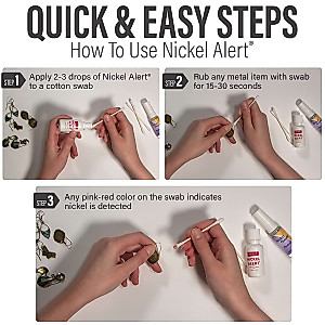 Nickel Alert Single Bottle - Perform 200+ At-Home DMG Spot Tests for Nickel in Metal (Jewelry, Watches, Buttons, Buckles) - Jewelry Test Kit for Nickel Allergy Protection