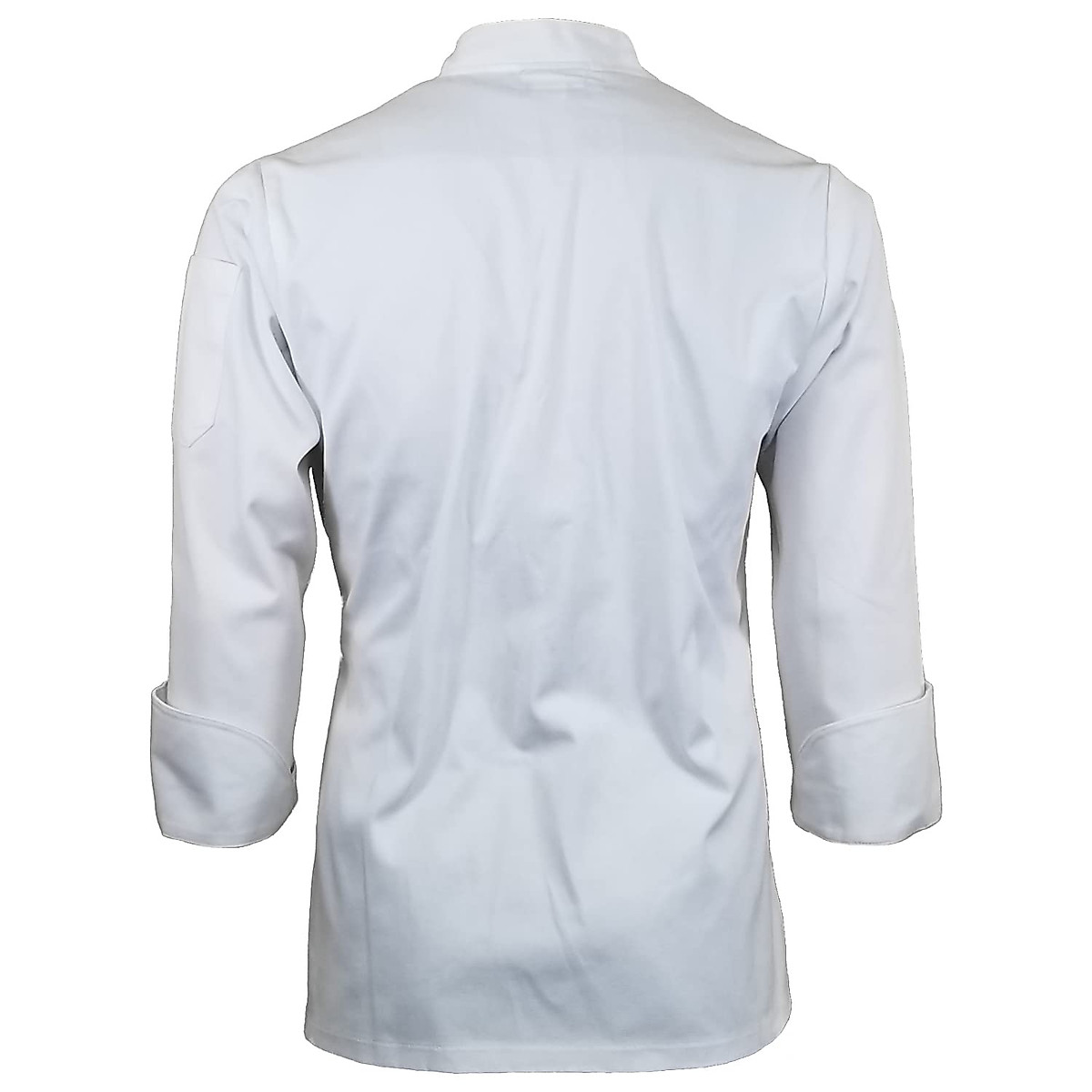 ChefsCloset Premium Cloth Covered Button Long Sleeve Chef Coat, White, Large