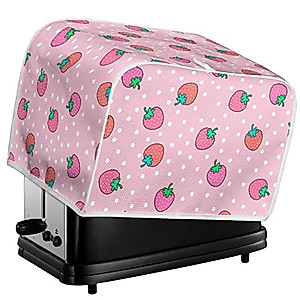 HUIACONG Strawberry Dots 4 Slice Toaster Cover Bread Maker Protective Cover Bag Pink Bread Toaster Oven Cover Kitchen Machine Protector Cover Small Appliance Organizer Bag Cover
