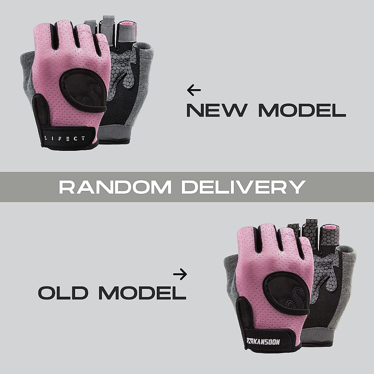 LIFECT Essential Breathable Workout Gloves, Weight Lifting Gloves with Curved Open Back, for Powerlifting, Gym, Crossfit, Women and Men (Pink, Medium)