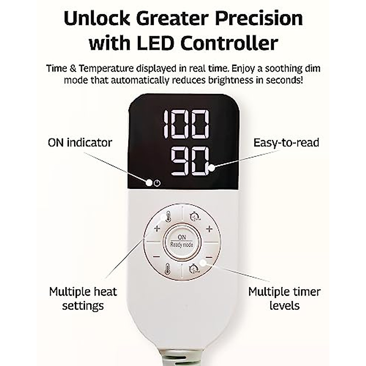 New 2023 Electric Heating Pad for Back Pain, Cramps, Neck, and Shoulders Pain Relief 12x24 UL Certified Double-Sided Ultra Soft Microplush Heat Pad - Dry & Moist Heat Patch with Lux Storage Bag (Gray)