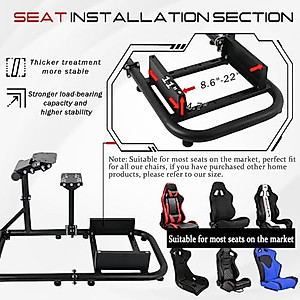 Marada Racing Sim Cockpit Stand 50mm Large Round Tube Fit for Logitech G27 G923 G920,Fanatec,Thrustmaster, Racing Simulator Cockpit, Seat,Streering Wheel,Pedal,Handbrake Not Included