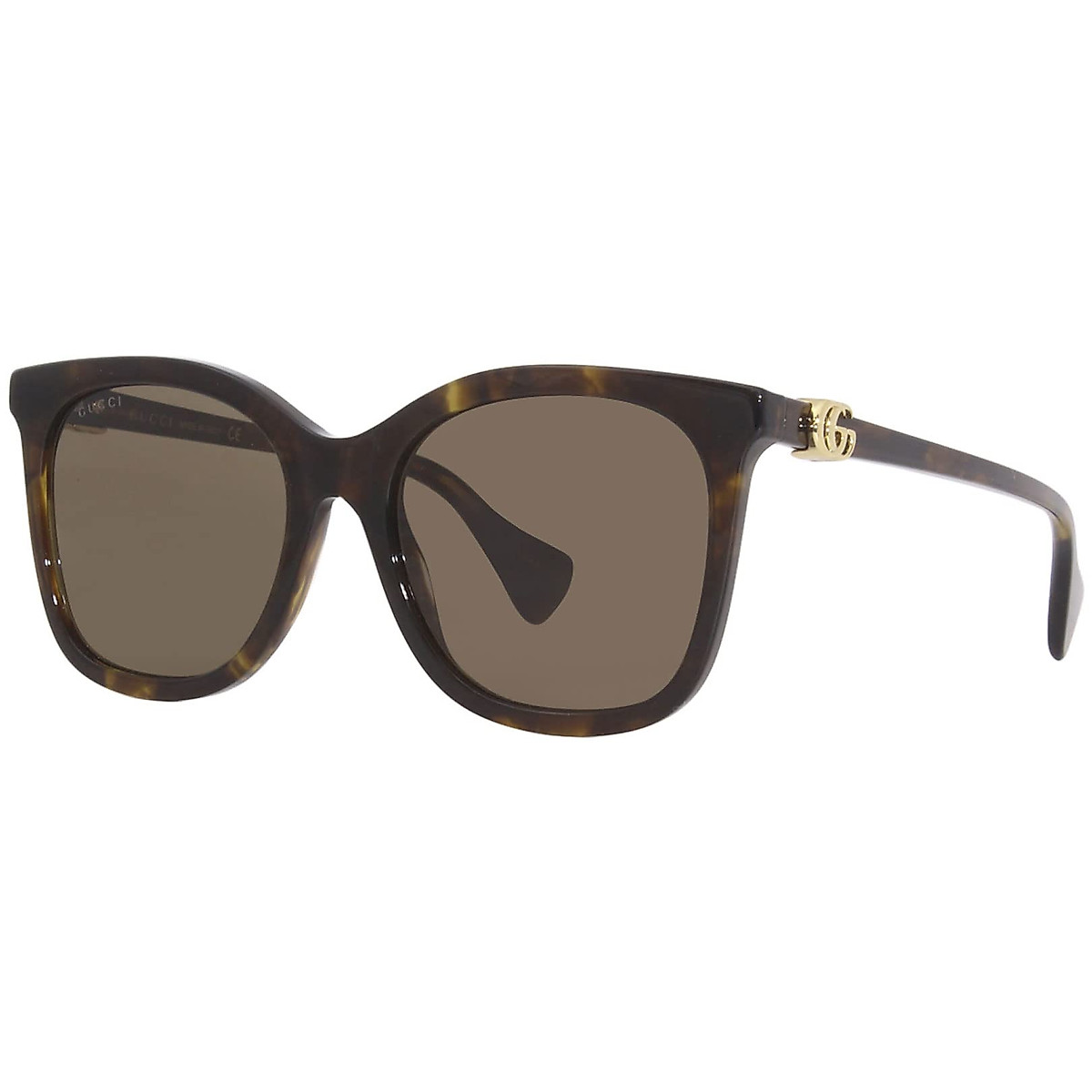 Gucci GG1071S Shiny Dark Brown Havana/Brown One Size