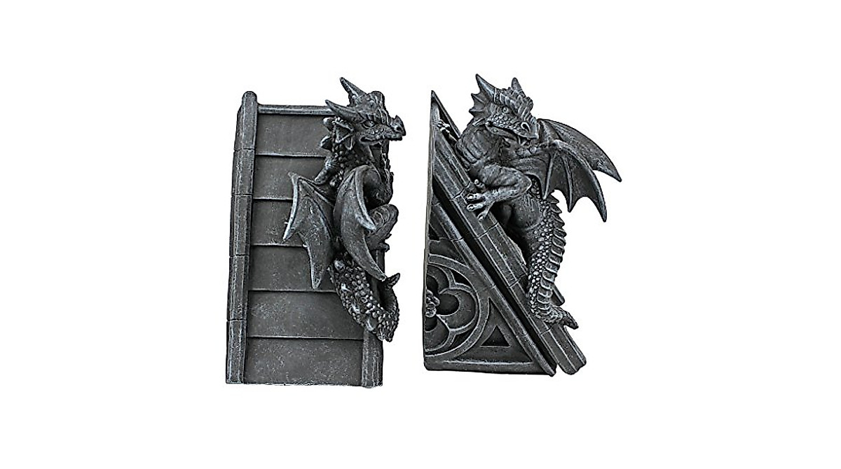 Gothic Castle Dragons Bookends | Design Toscano