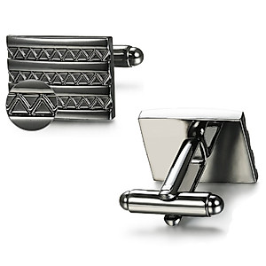 FIBO STEEL 4 Pairs Wedding Business Classic Cufflinks for Men Unique Cufflink Set Mens