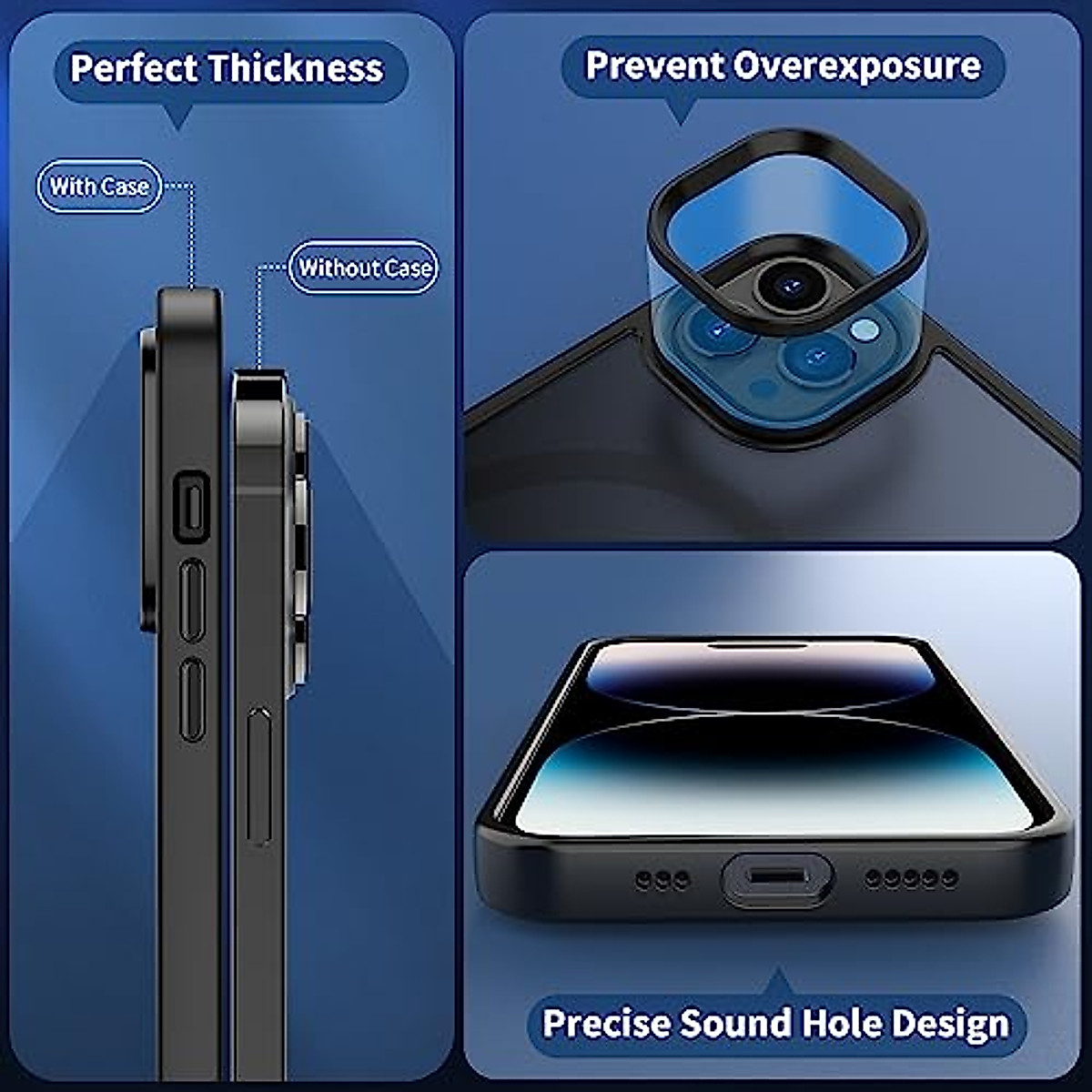 CACOE Magnetic Case for iPhone 14 Pro 6.1 inch-Compatible with MagSafe & Magnetic Car Phone Mount,Anti-Fingerprint TPU Thin Phone Cases Cover Protective Shockproof (Matte Black)