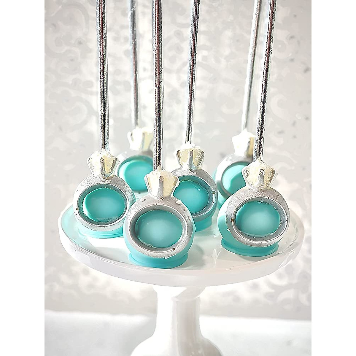 Owfvlazi Silicone Chocolate Ring Molds Non-Stick BPA Free Baking Jelly Pudding Candy Molds Ice Cube Tray Chocolate Candy Bakeware Weeding Decoration Moulds (Ring Mold)