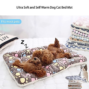 Jfxgjuv Cozy Calming Cat Blanket Large Cozy Calming Cat Blanket for Anxiety and Stress Ultra Soft and Self Warm Dog Cat Bed Mat with Cute Prints Cat Blankets for Indoor Cats Dogs Puppy (Pink,L)