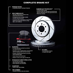 R1 Concepts Front Brakes and Rotors Kit |Front Brake Pads| Brake Rotors and Pads| Optimum OEp Brake Pads and Rotors|fits 2007-2013 BMW 328i, 328i xDrive, 328xi