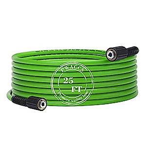 PWACCS Pressure Washer Hose for Power Washer – 3600 PSI High Pressure Replacement Hose – 1/4" x 25 FT Flexible Power Washing Extension Hose – Compatible with M22 Fittings