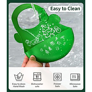 Silicone Baby Feeding Set for Christmas,Toddler Plates and Bowls Set with Suction, Baby-Led Weaning Supplies with Adjustable Bib, Sippy Cup,Chewable Spoons & Forks, Baby Utensils 6+Months